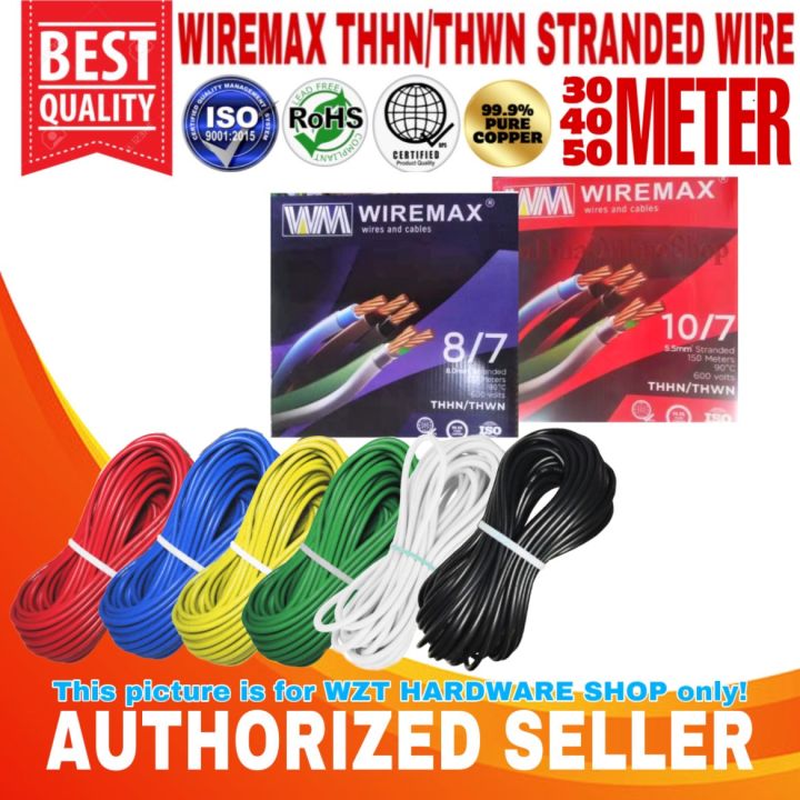 WIREMAX 99.9% PURE COPPER THHN/THWN STRANDED WIRE 10/7 5.5mm - 8/7 8 ...