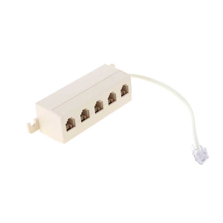 RJ11 Useful 5 Way Outlet Phone Modular Jack Telephone Line Adapter ...