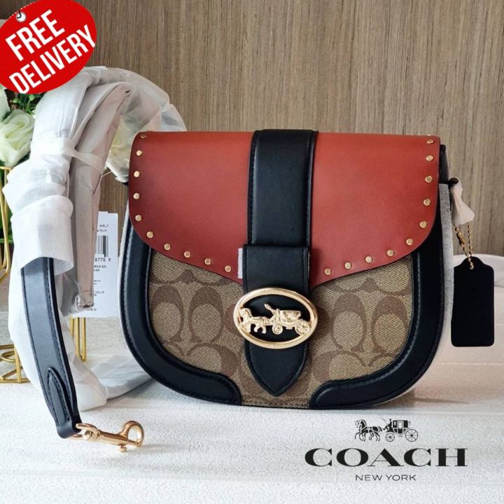 กระเป๋าสะพาย COACH C2806 GEORGIE SADDLE BAG | Lazada.co.th