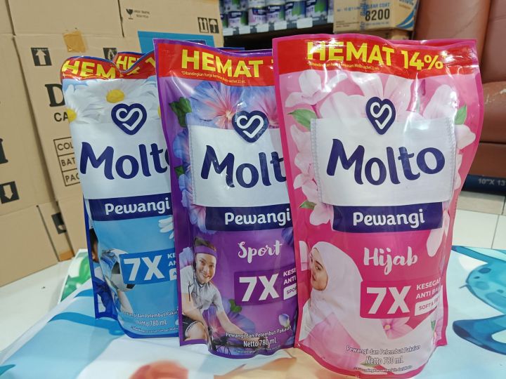Pewangi Pakaian Refill Molto isi 780 ml sport fresh, hijab soft fresh dan active fresh | Lazada ...