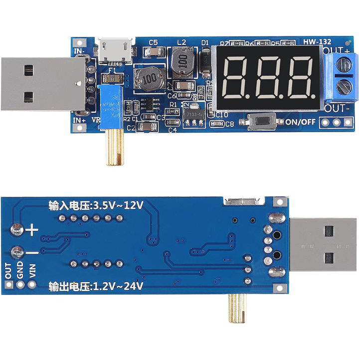 USB Step UP/Down Power Supply Module, Adjustable DC-DC 5V to 3.5V / 12V Boost Buck Converter Out ...