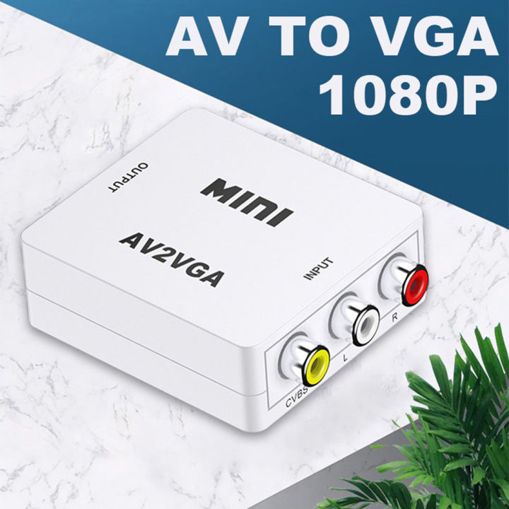 AV RCA CVBS to VGA Converter Video Audio Composite Mini Scaler Adapter ...