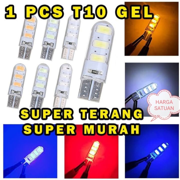 LAMPU LED T10 SEN SEIN SENJA 6 LED JELLY (HARGA PER BIJI) 12VOLT ...
