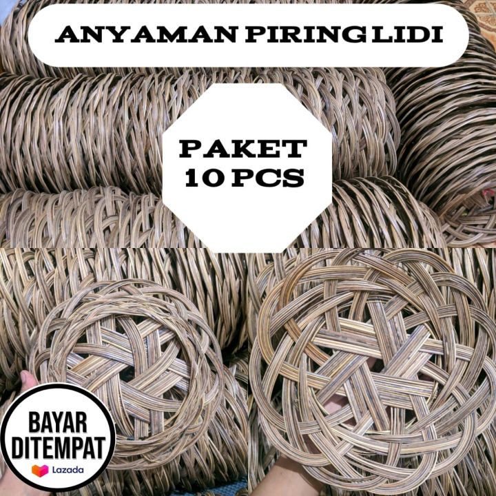 (BAYAR DITEMPAT) PIRING ANYAMAN LIDI Paket 10 pcs | PIRING HAJATAN ...
