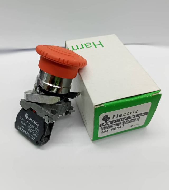 XB4-BS542 Emergency Switch อีเมอเจนซี่สวิทช์ ขนาด22mm 10A NO สีแดง ...