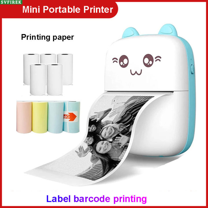 Mini Portable Thermal Printer Wireless Bluetooth Pocket Printer Paper ...