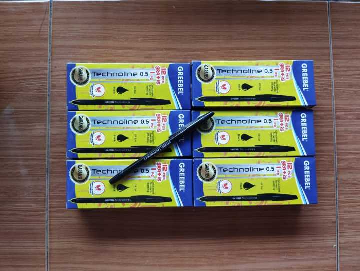 pulpen bollpoint grebel 1 box isi 12 pcs + 1 pcs | Lazada Indonesia