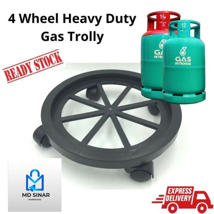 39cm Heavy Duty 4 Wheel Gas Trolly / Gas Rack roda gas tong trolley ...