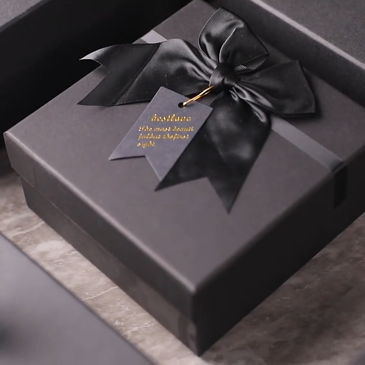 Black/Hard Gift Box with Ribbon (1 piece and fillers NOT included) For ...