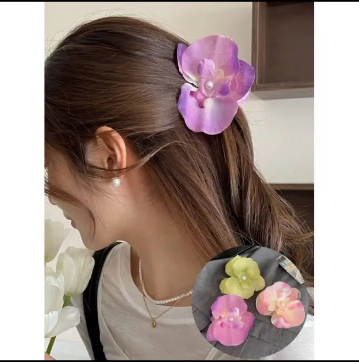 Jepit salon Anggrek/jepit rambut wanita simpul anggrek premium/korean ...