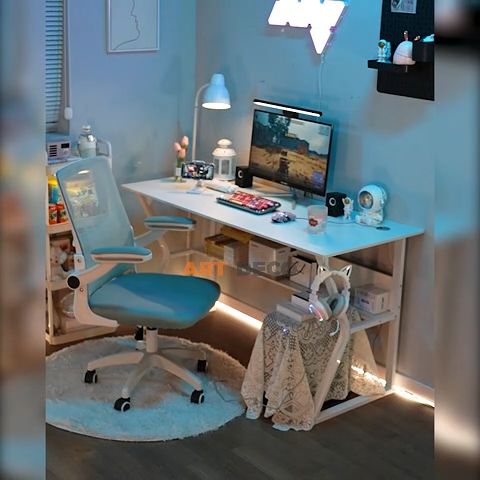 Gaming Table Meja Gaming Black computer table Pc Table C-shape Meja ...