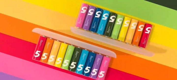 Xiaomi 10Pcs Battery Original Mijia No.5 AA / No.7 AAA Alkaline Battery Rainbow Batteries Set ...
