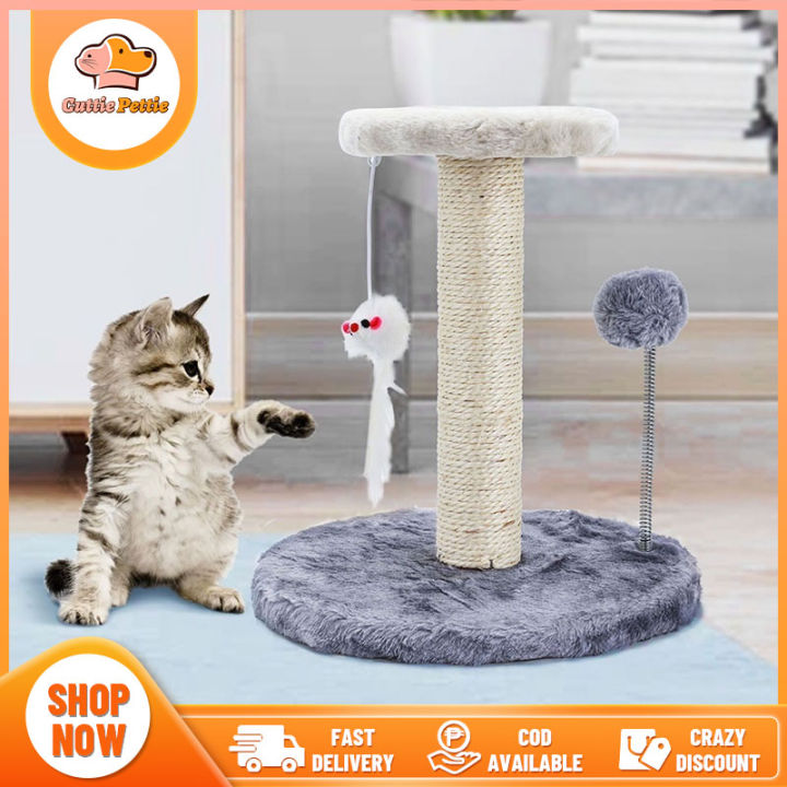 Cat Climbing Frame Cat Toys Double Layer Cat Scratcher Tree Board Claw ...