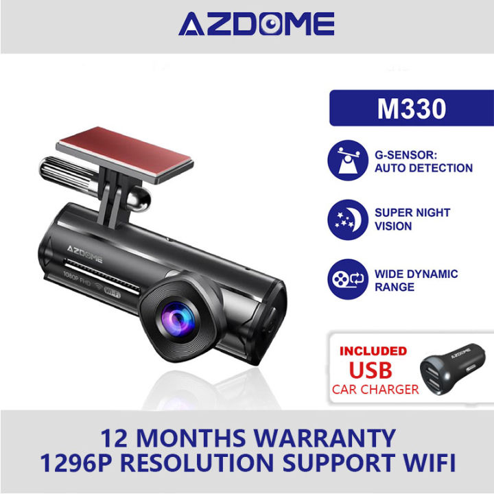AZDOME M330 1296P DashCam Full HD Front DashCam Night Vision App ...
