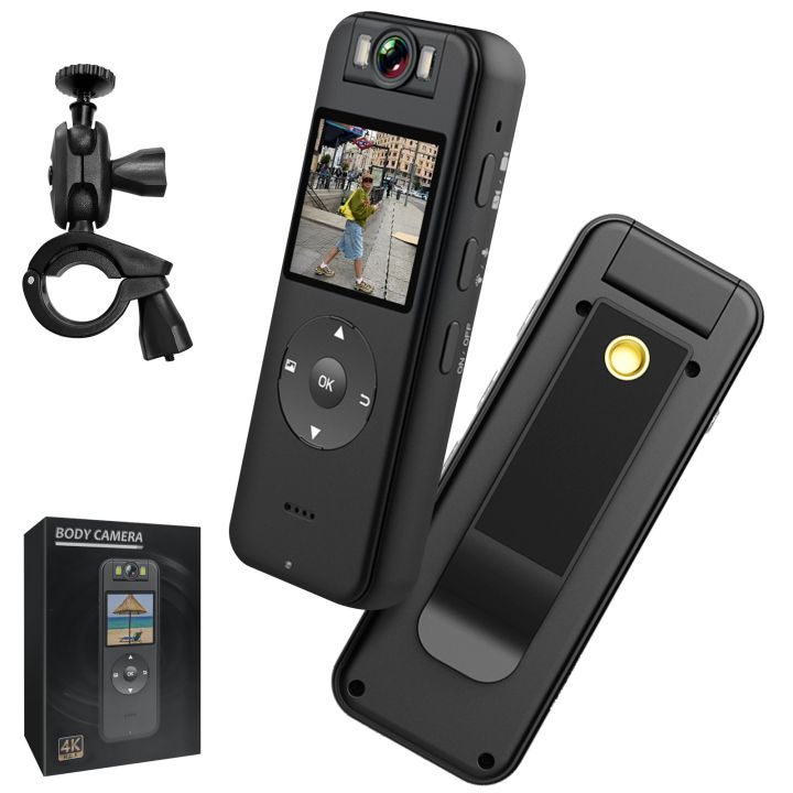 Body Camera 4K 30FPS Ultra HD Recording, 1.4-Inch Screen Recorder Night ...