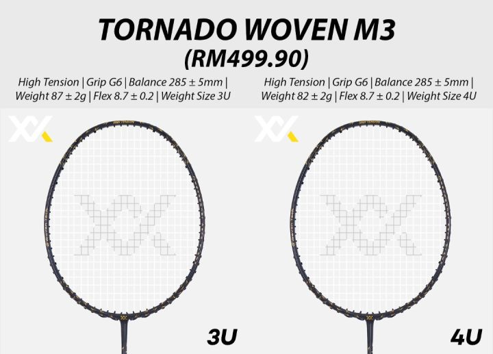 Badminton Racket Maxx Tornado Woven M3 (3U) | Lazada