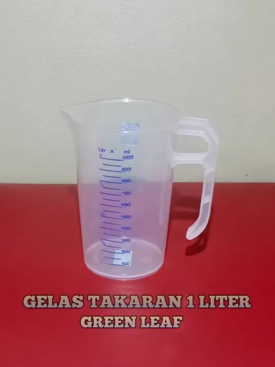 Gelas Ukur Plastik 1 Liter Green Leaf/Gelas Takaran 1 Liter Green Leaf ...