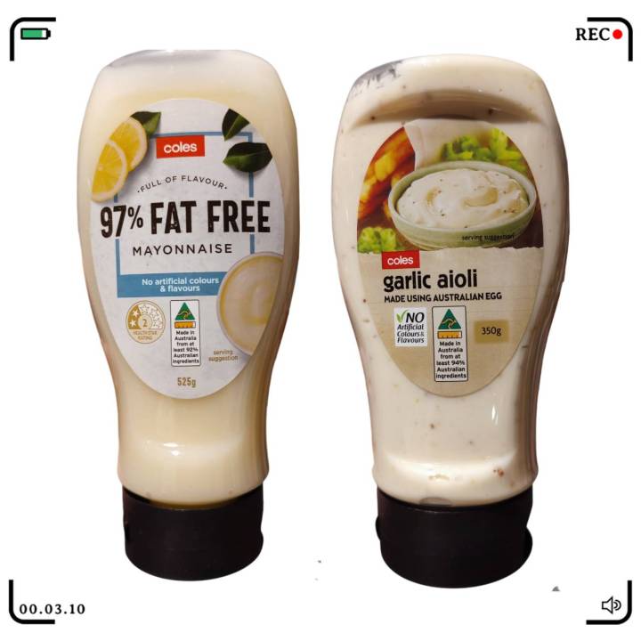 Coles 🇬🇧 mayonnaise garlic and mayonnaise fat free 350g. มายองเนสรส ...