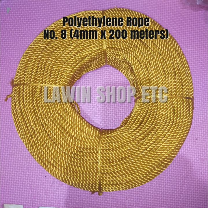 PE Nylon Rope #8 (4mm x 200 meters) Polyethylene Rope no. 8 / Tali ...