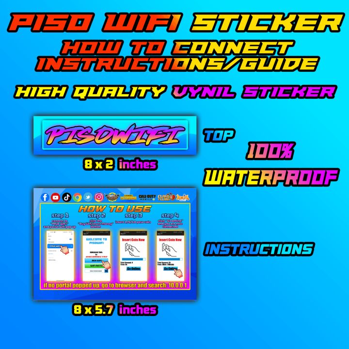 WIFI VENDO STICKERS INSTRUCTION / GUIDE HOW TO CONNECT LPB ADO PISOFI ...