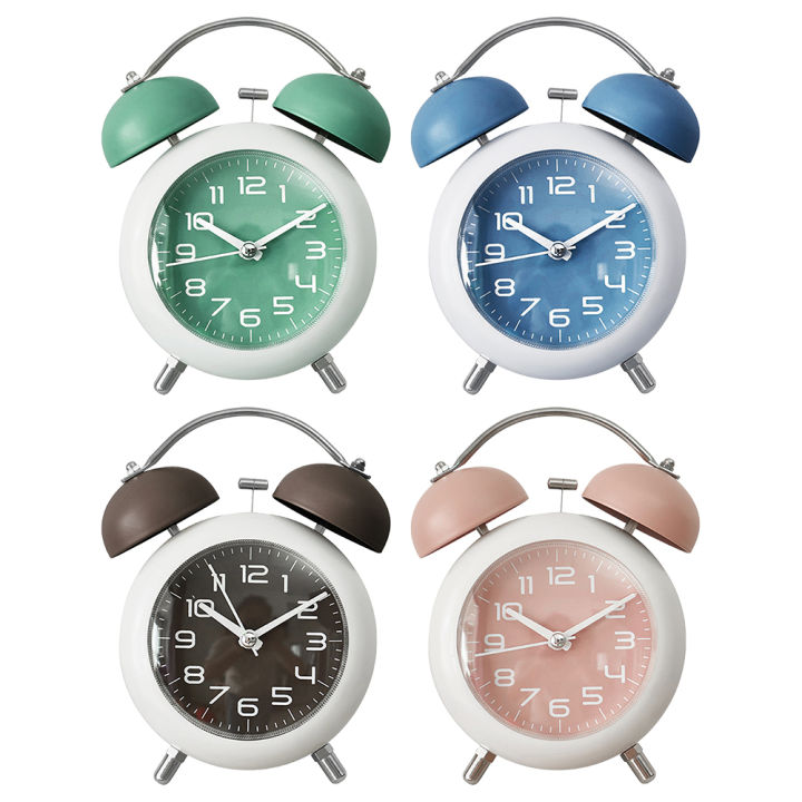 Twin Bell Alarm Clock Arabic-numeral Dial Alarm Clock Mute Desk Alarm ...