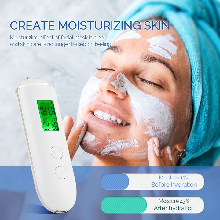 Skin Analyzer Smart Water Oil Tester LCD Display Facial Skin Moisture ...