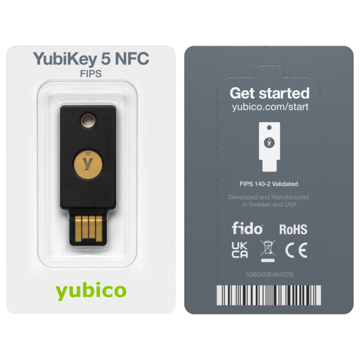 Yubico Security Key Yubikey 5NFC 5cNFC FIPS FIDO2 NIST Certified USB ...