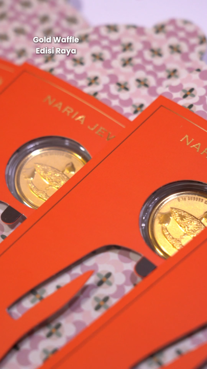 NARIA 999.9 Gold Wau Bulan Raya Packet Gold Circle Waffle Collection ...