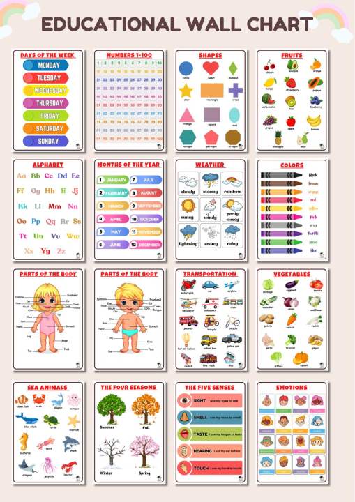 EDUCATIONAL LAMINATED WALL CHART (A4-A3 size) | Lazada PH