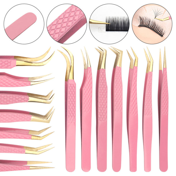 1Pc Eyelash Tweezers Stainless Steel Anti-static Non-magnetic ...