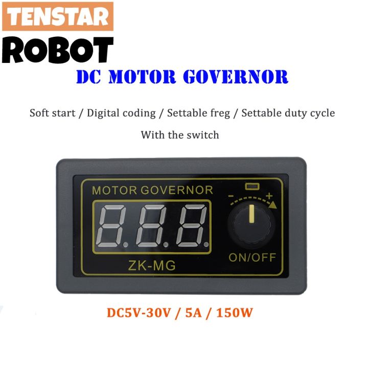 XK-MG DC 5-30V 12v 24v 5A DC Motor Controller PWM Adjustable Speed Digital Display Encoder Duty ...