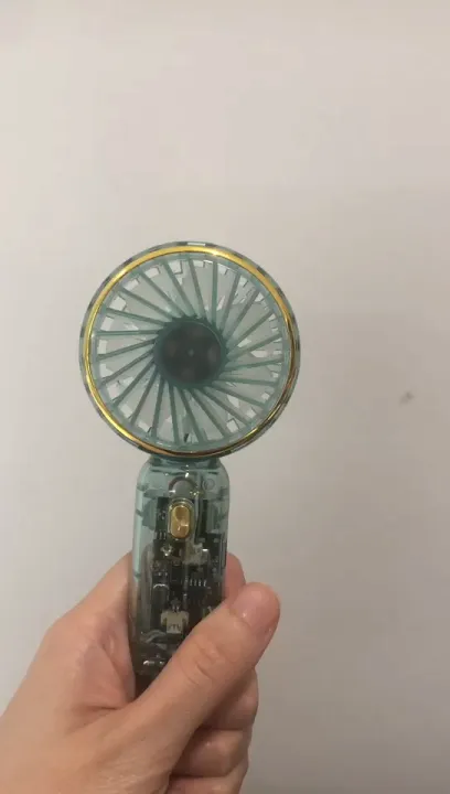 Handheld mini fan 5-speed adjustable transparent fan USB rechargeable ...