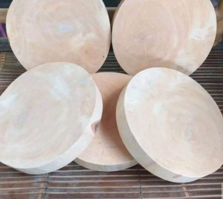 talenan kayu bulat mangga diameter 30 cm tebel 5cm | Lazada Indonesia