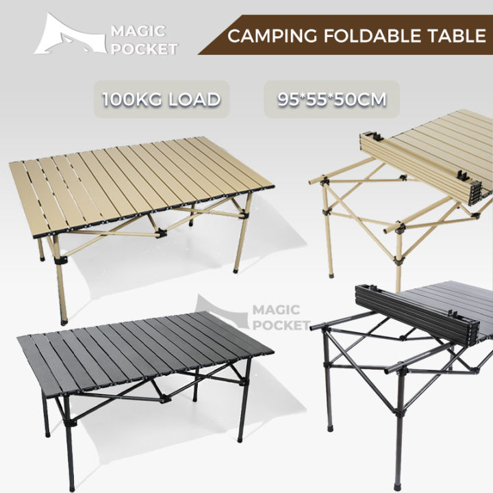 Foldable Camping Table Portable Folding Outdoor Picnic Table Egg Roll ...