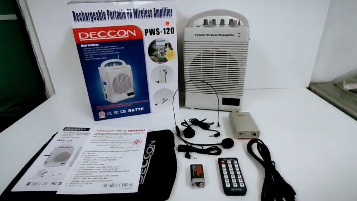 DECCON PWS-120U ลำโพงพกพา ลำโพงช่วยสอน มีแบต ไมค์ช่วยสอน เครื่องเสียง ...