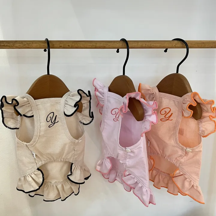 Ycancan Pure Cotton Summer New Style Pet Cat Dog MSIS Clothes Cool Little Flying Sleeve Skirt ...