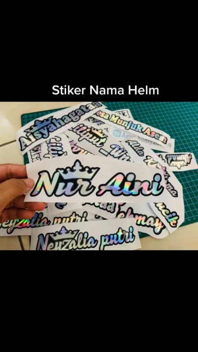 Stiker Custom Nama Holoram | Bisa COD | Bisa Pakai Nama Kamu | Lazada ...