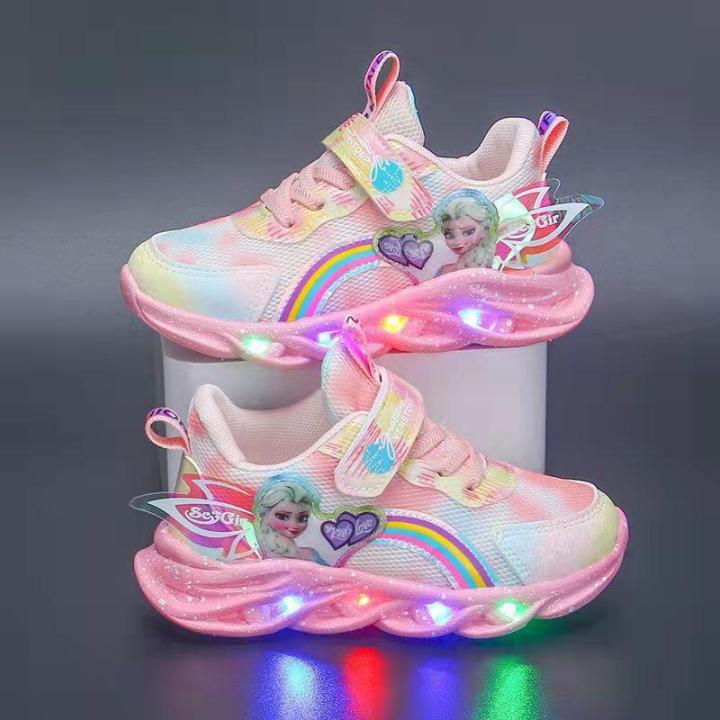 Sepatu Sneakers LED Anak Perempuan Emilia Elsa Sport Umur 1-5 Tahun ...