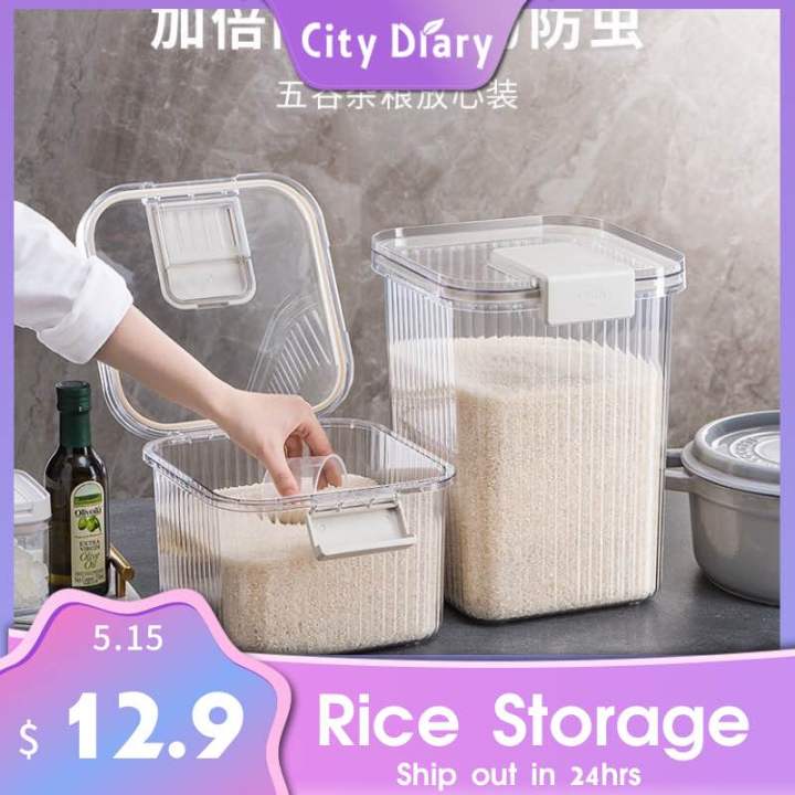 Rice storage household insect proof moisture-proof sealed rice pail ...