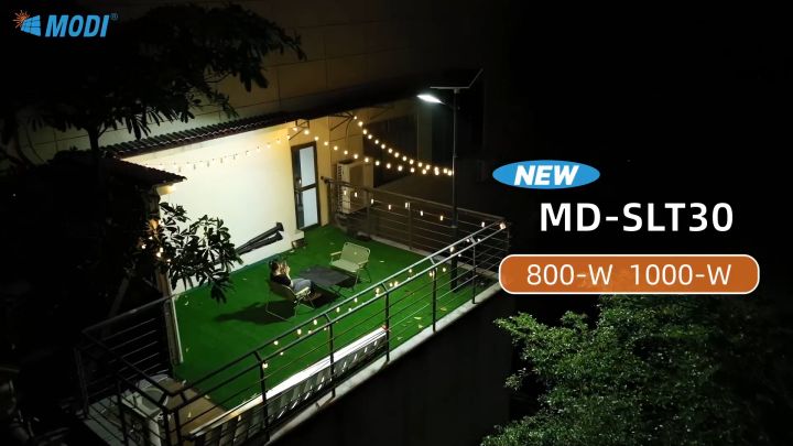 MODI โคมไฟถนนโซล่าเซลล์ 800W1000W แสงขาว ระบบสว่างค้าง เปิดปิดอัตโนมัติ ...