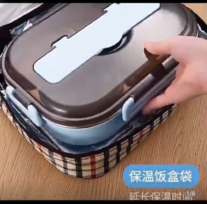 304 stainless steel Large Capacity Lunch Box With Spoon And Fork Bento ...