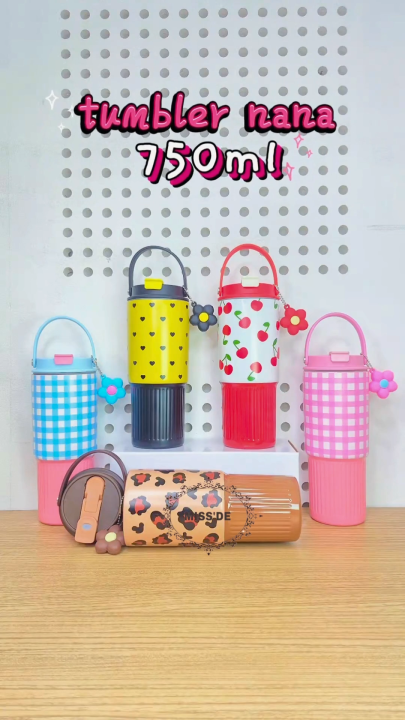 Tumbler Mug 2in1 Stainless Steel 750ml / Gelas Minum Sedotan / Tumbler ...