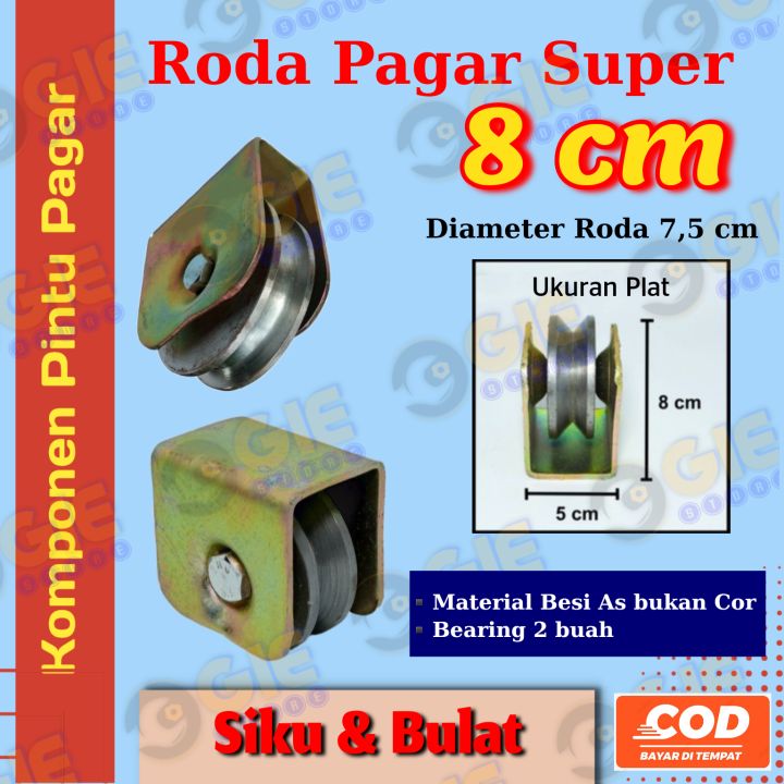 Roda Pagar 8 cm Super | Roda Besi As 8 cm | Roda Gerbang 8 cm Super ...