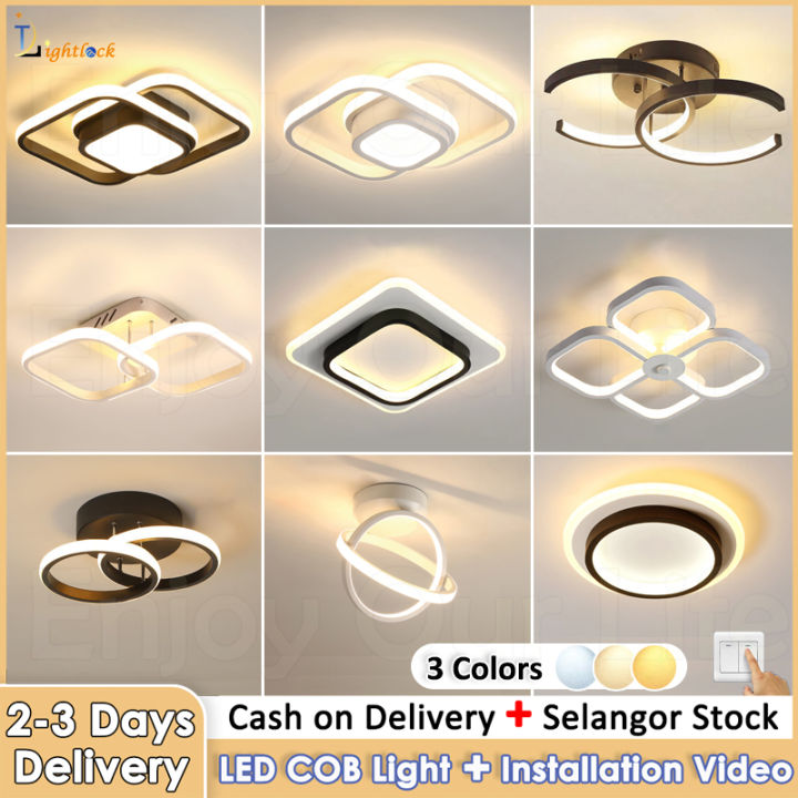 Gogeous 3 colors LED ceiling light nordic lampu siling ruang tamu ...