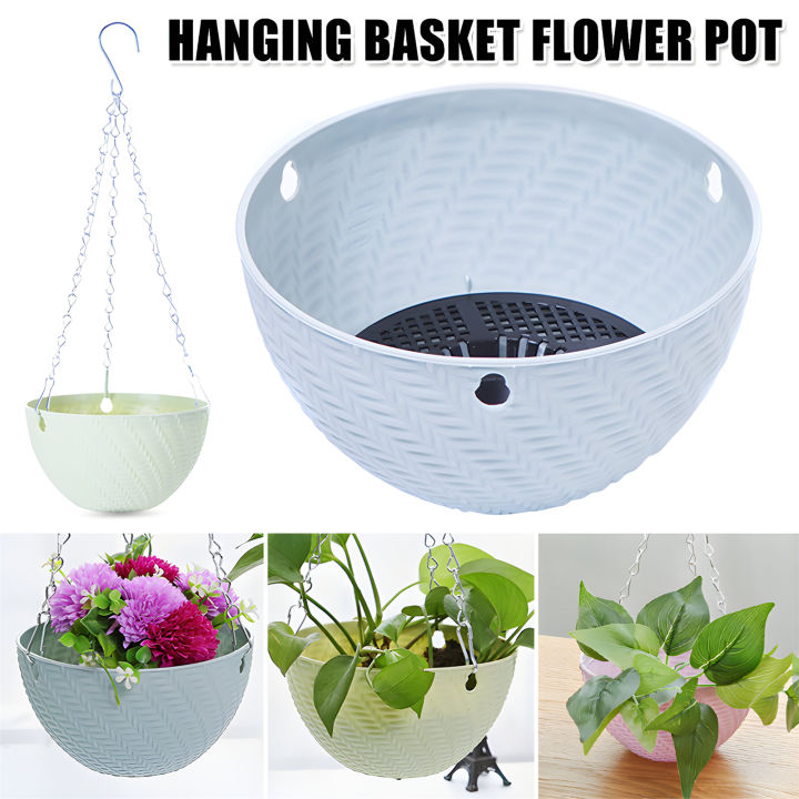 Garden Hanging Plant Chain Pot Solid Color Sturdy Hanging Hook Basket ...