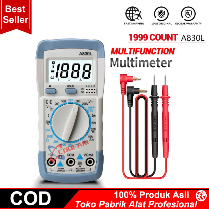 Multimeter Digital Multitester Avometer Aneng A830L Alat Pertukangan ...