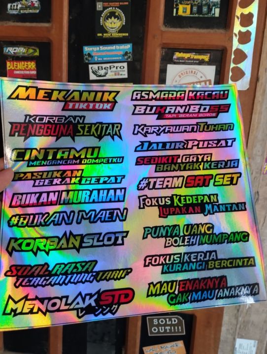 Stiker Pack Kata Kata Racing Hologram / Stiker Viral / Stiker Terbaru ...