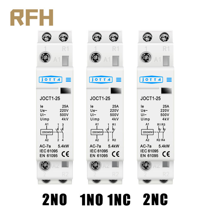 2P 16A/20A/25A 220V/230V 50/60Hz Din Rail Household AC Contactor 1NO ...