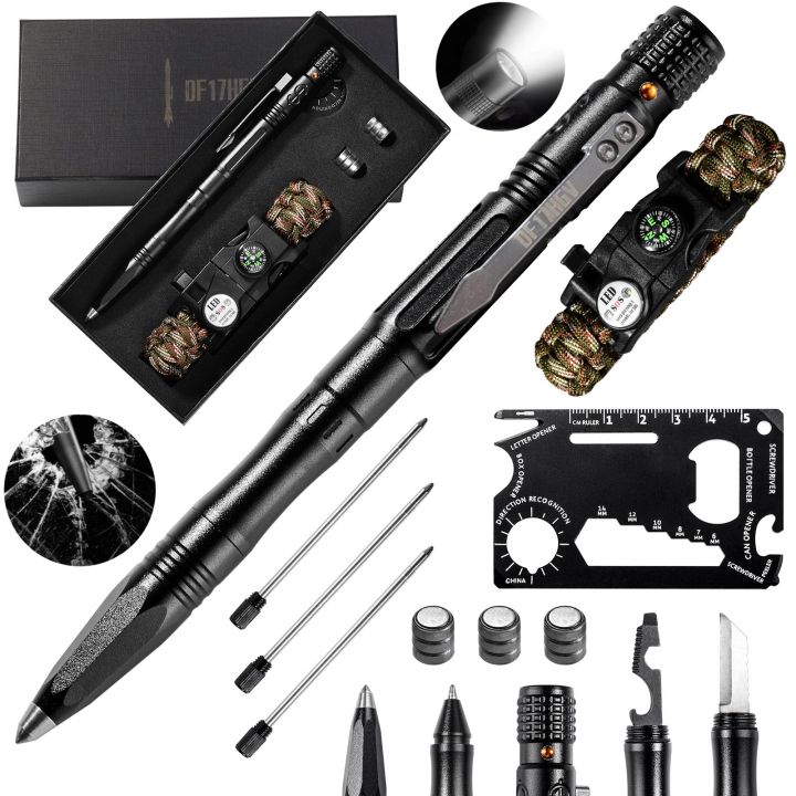 10 in 1 self defense tactic pen long metal rod titanium steel pen ...