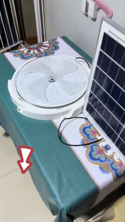 YESQ 200W solar ceiling light with solar panel indoor tricolor ceiling ...